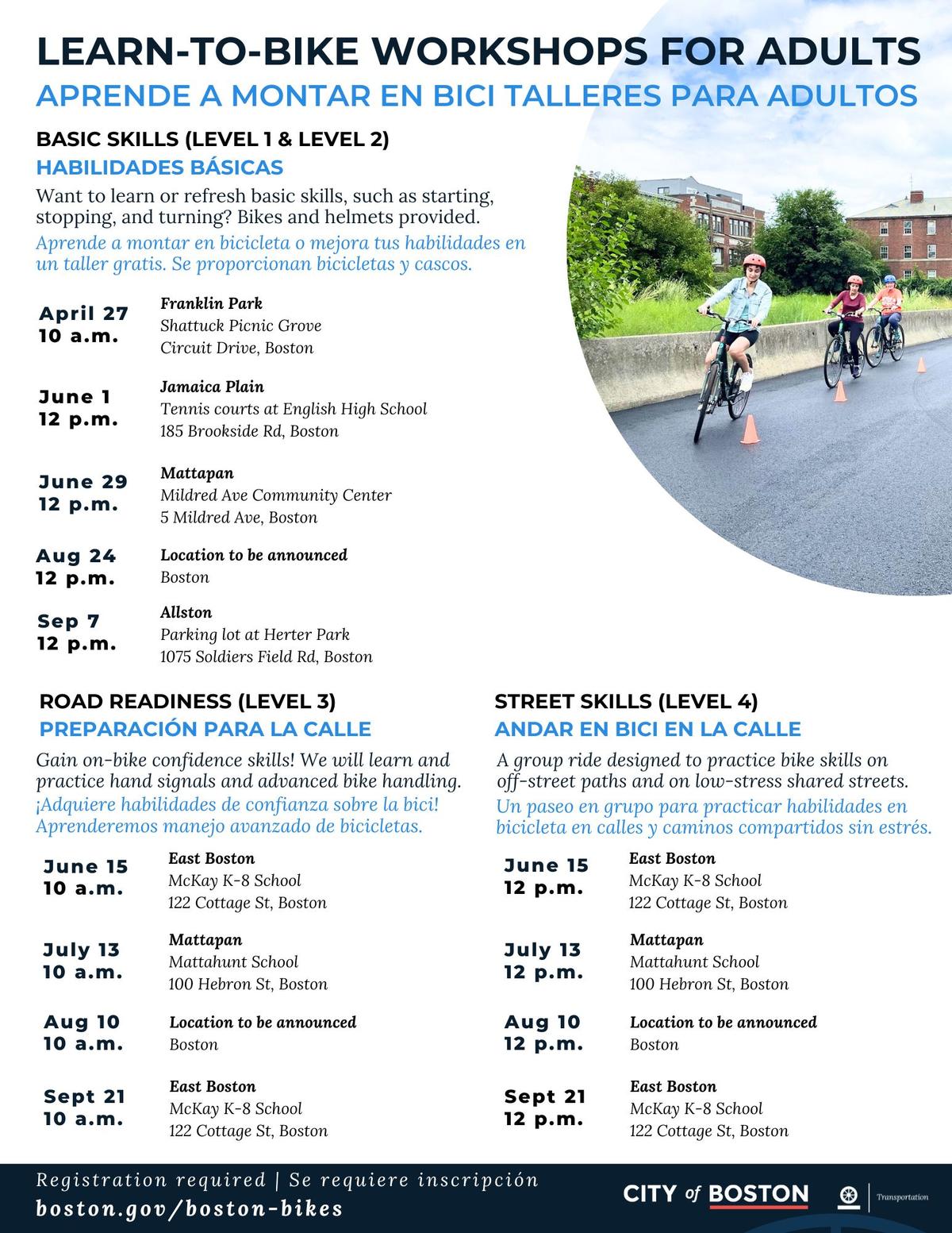 Learn-to-Bike for Adults | Boston.gov