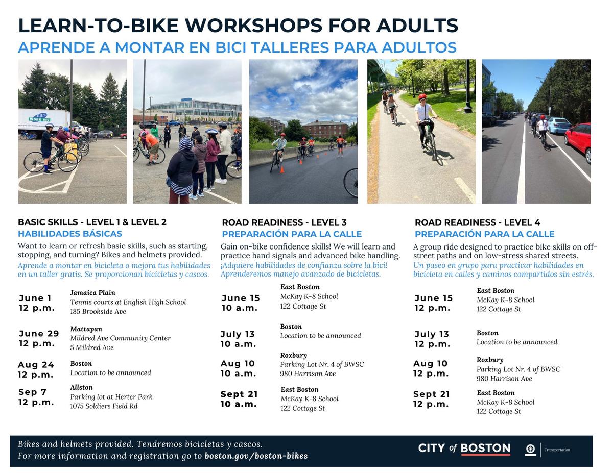 Learn-to-Bike for Adults | Boston.gov